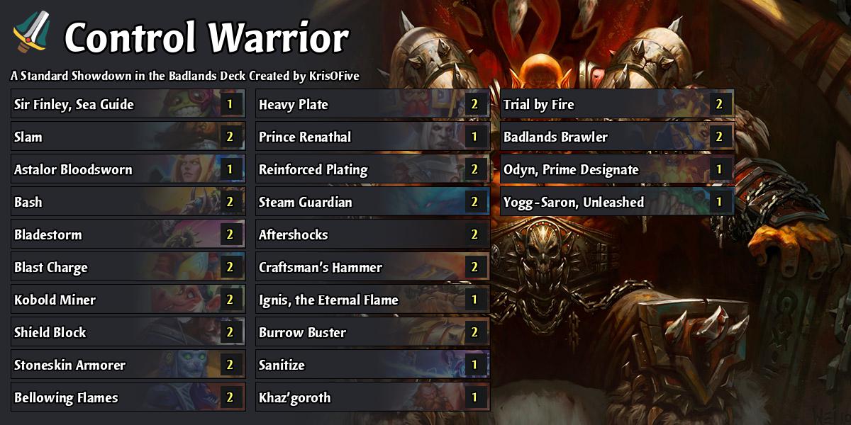Control Odyn Warrior - Showdown in the Badlands Hearthstone Decks - Out ...