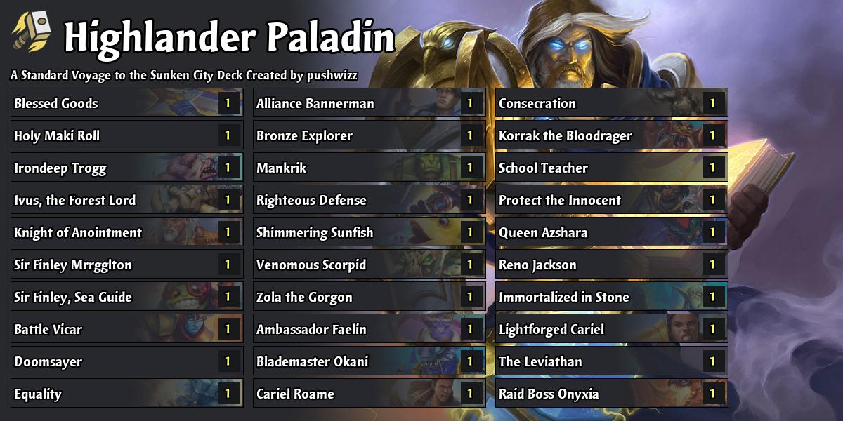 less heal paladin - Voyage to the Sunken City Hearthstone Decks - Out ...