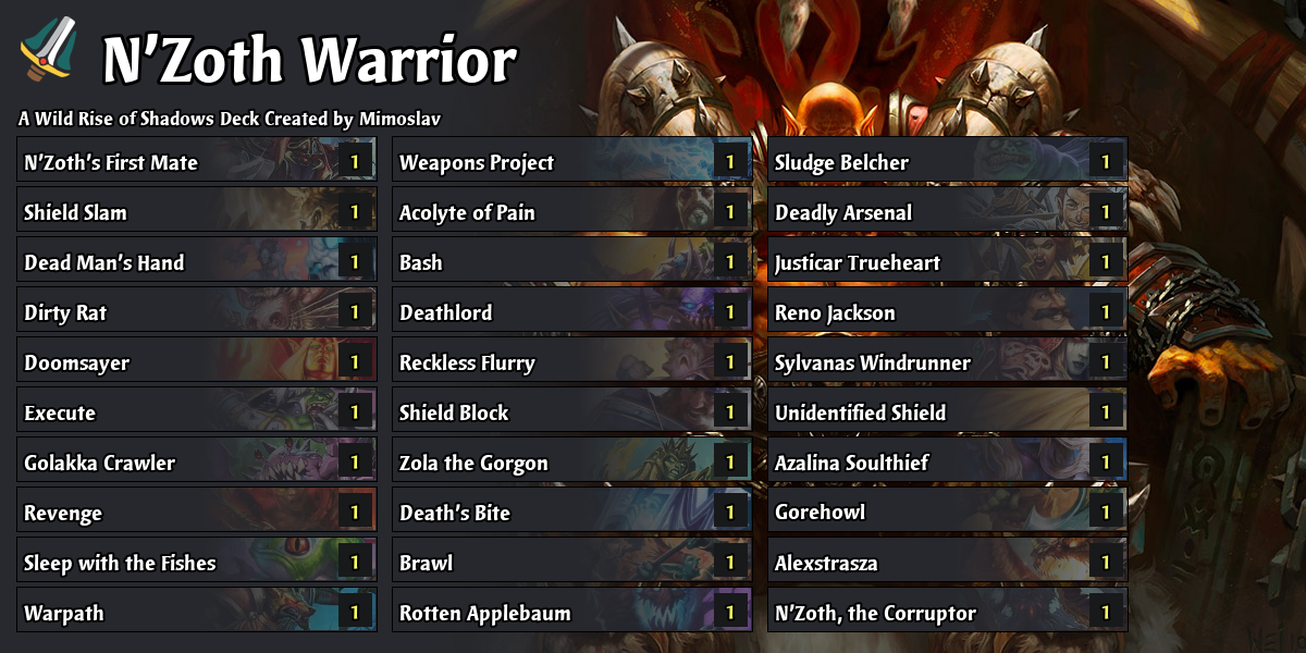 N'Zoth/Reno - Rise of Shadows Hearthstone Decks - Out of Games