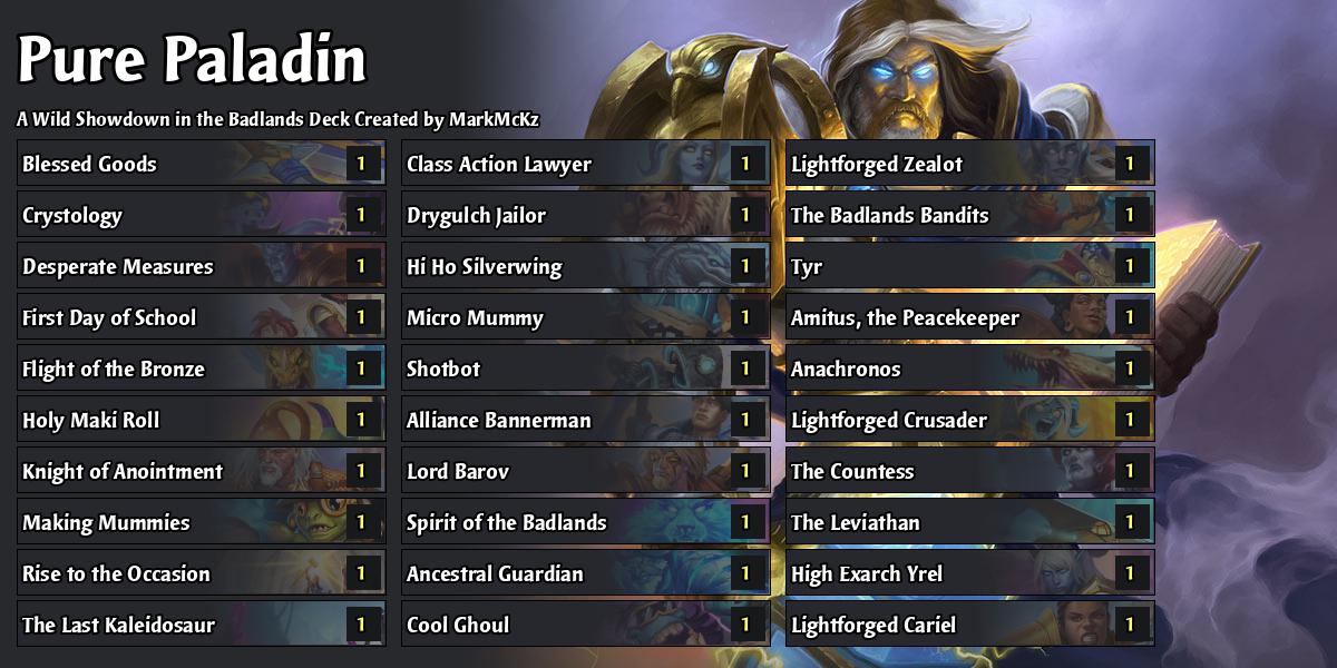 Triple Quest Highlander Pure Paladin! - Hearthstone Deck - Showdown in ...