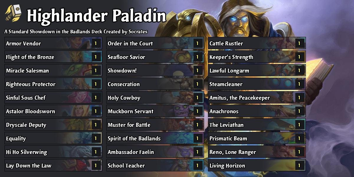 Socrates' Badlands Highlander Paladin - Showdown in the Badlands ...