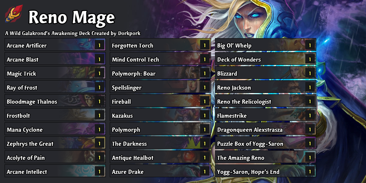 Careno Mage - Galakrond's Awakening Hearthstone Decks - Out of Games