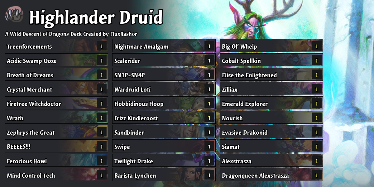 Charon's Highlander Druid - Descent of Dragons Hearthstone Decks - Out ...