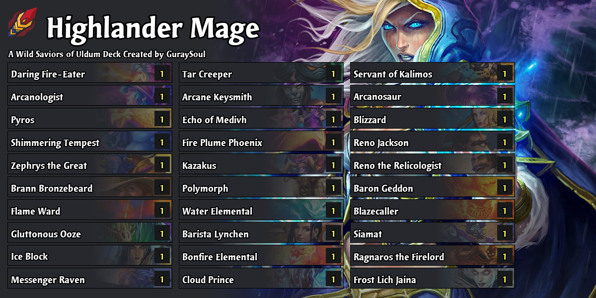 Frost Lich Reno - Saviors of Uldum Hearthstone Decks - Out of Games