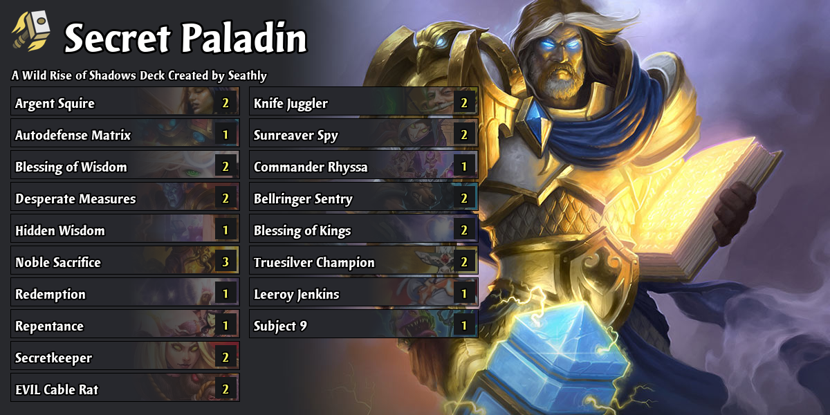 Secret Paladin ROS - Rise of Shadows Hearthstone Decks - Out of Games