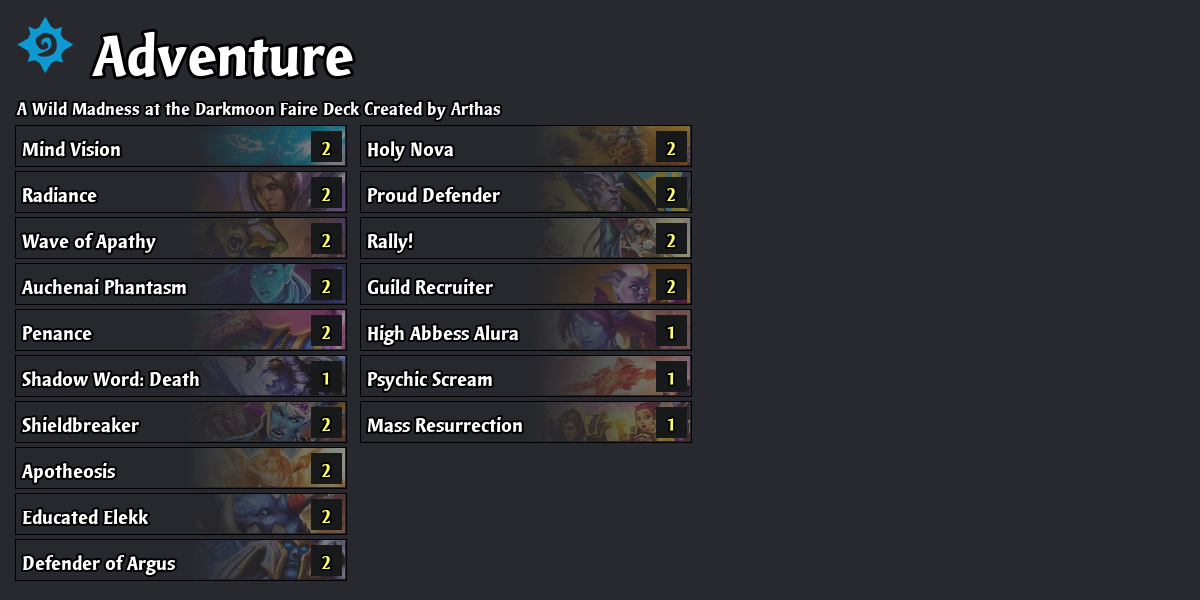 Book of Heroes - Anduin - Prophet Velen (Boss Deck) - Madness at the ...