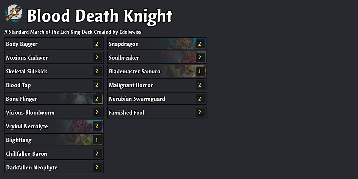 Edelweiss' BBU Handbuff Death Knight - Lich King Day 1 Deck - March of ...