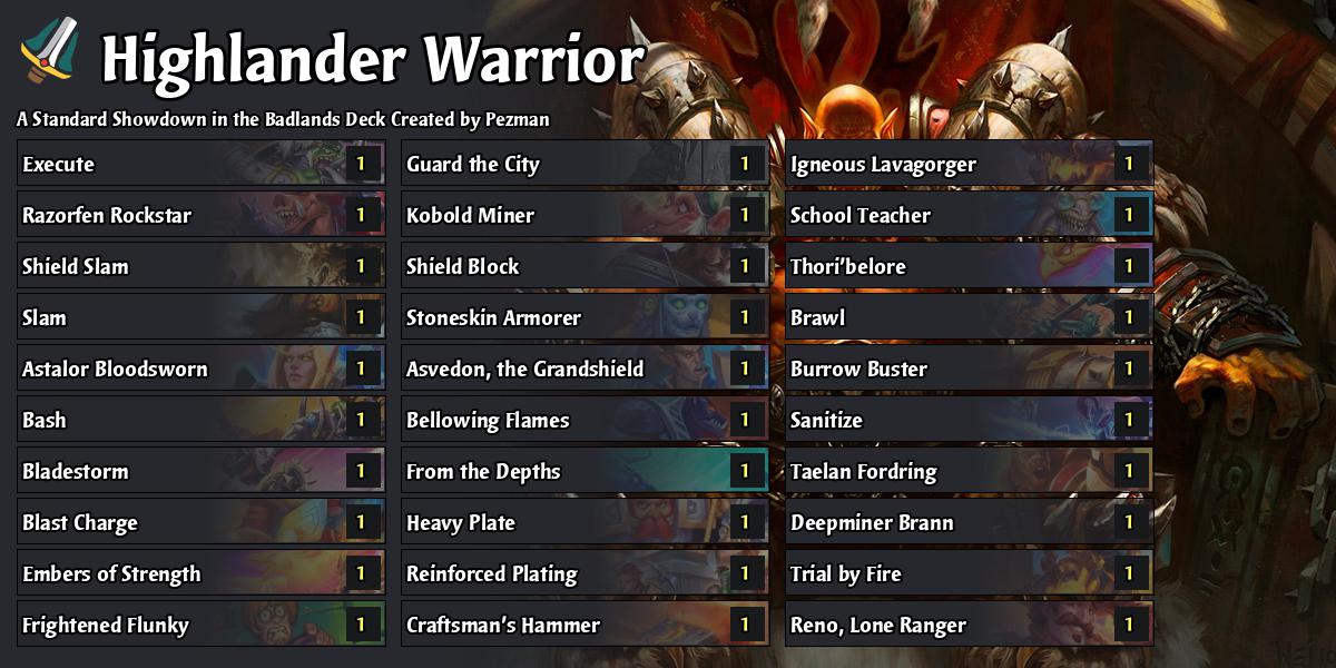 Digging in the Highlands - Showdown in the Badlands Hearthstone Decks ...
