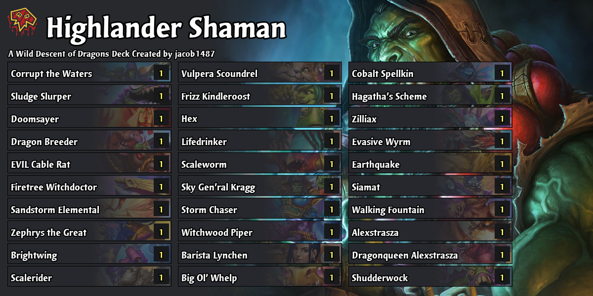 Highlander control? - Descent of Dragons Hearthstone Decks - Out of Games