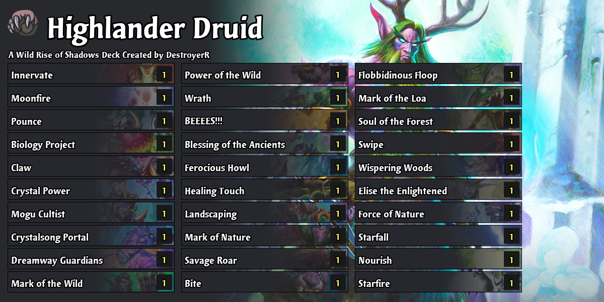 Infinite Hand/Highkeeper Ra Druid - Rise of Shadows Hearthstone Decks ...