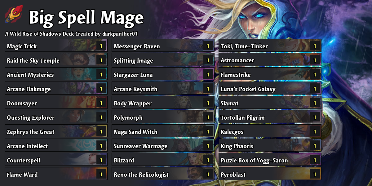 Big Highlander Mage - Rise of Shadows Hearthstone Decks - Out of Games