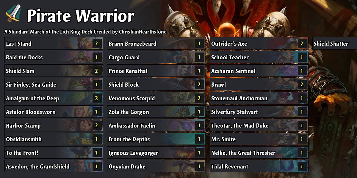 Pirate Warrior Is Back On The Menu! With Quest Control Warrior! March ...