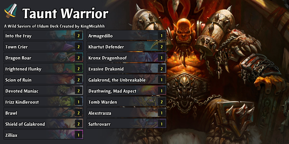 DoD Taunt Warrior - Saviors of Uldum Hearthstone Decks - Out of Games