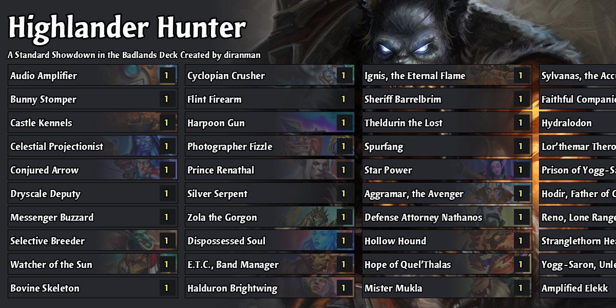 high - Showdown in the Badlands Hearthstone Decks - Out of Games