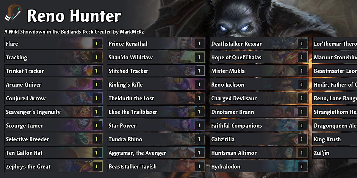 BIG Beast Reno Hunter OTK! - Showdown in the Badlands Hearthstone Decks ...