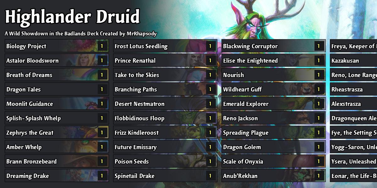 Dragon Reno Druid - Hearthstone Deck - Showdown in the Badlands ...