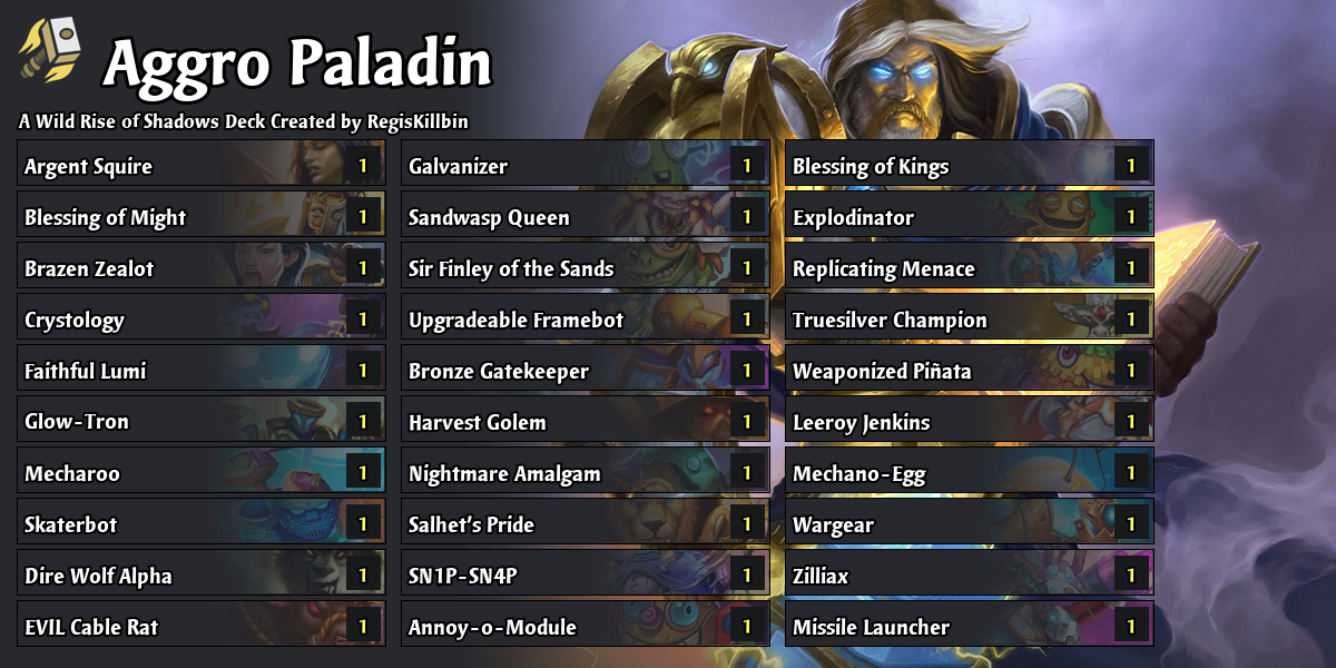 Finley Aggro Paladin - Hearthstone Deck - Rise of Shadows Hearthstone ...