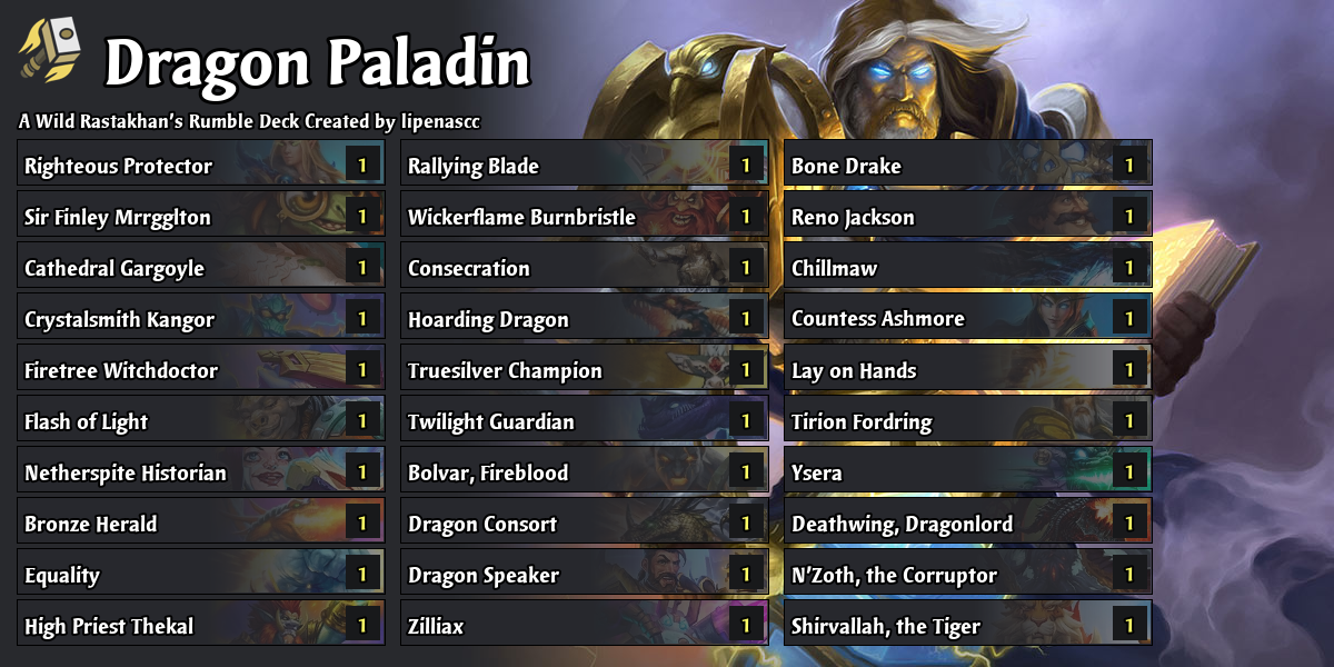 Reno Dragon Wild Paladin - Rastakhan's Rumble Hearthstone Decks - Out ...