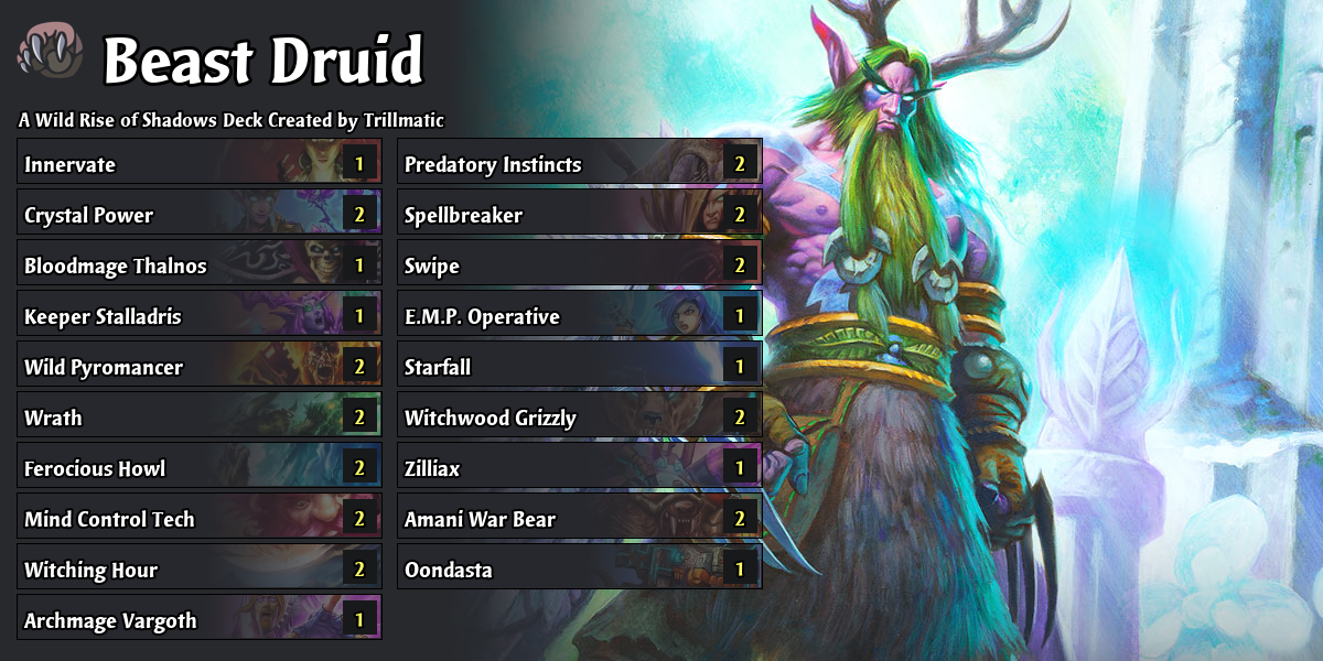 Beast Druid - Rise of Shadows Hearthstone Decks - Out of Games