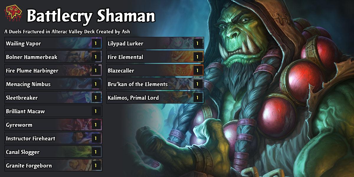 Elemental Battlecry Shaman - Fractured in Alterac Valley Hearthstone ...