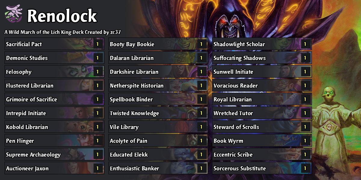 To The Library! - March of the Lich King Hearthstone Decks - Out of Games